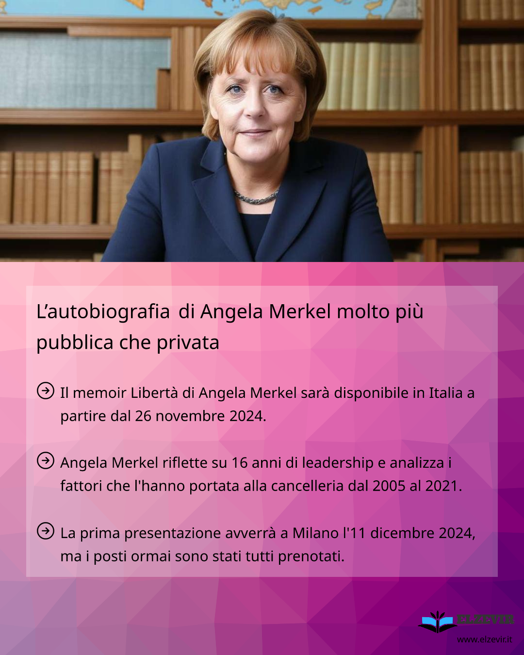 L’autobiografia di Angela Merkel molto più pubblica che privata