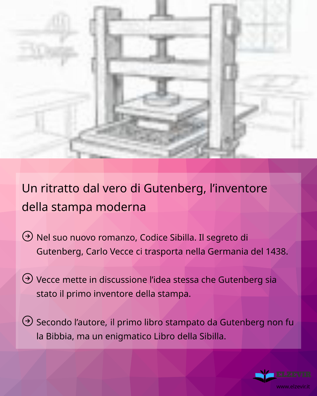 Un ritratto dal vero di Gutenberg, l'inventore della stampa moderna